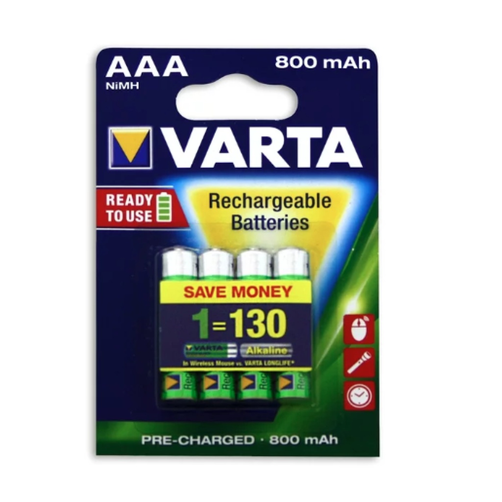 4 x Varta NiMH AAA Rechargeable Batteries - Aubattery