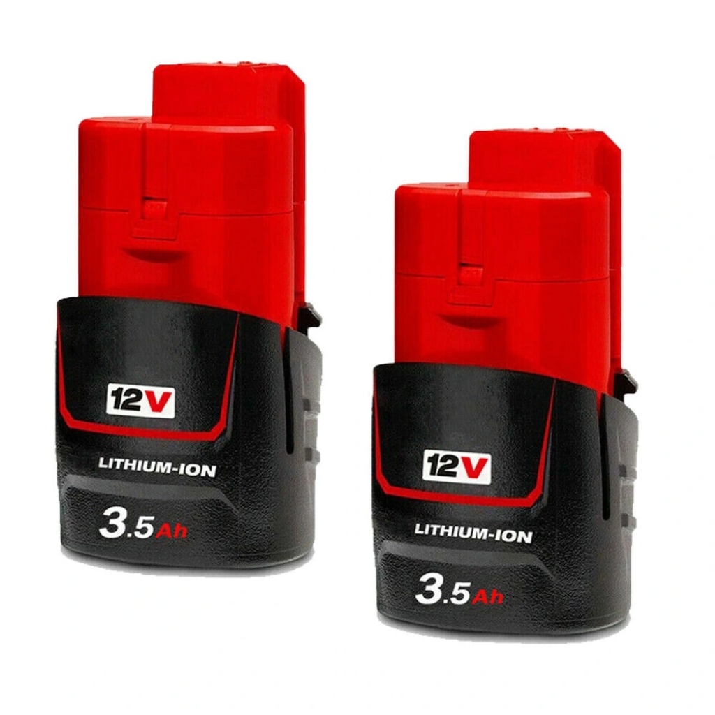 2 x Milwaukee M12 12V 3.5Ah Lithium Compatible Batteries - Aubattery